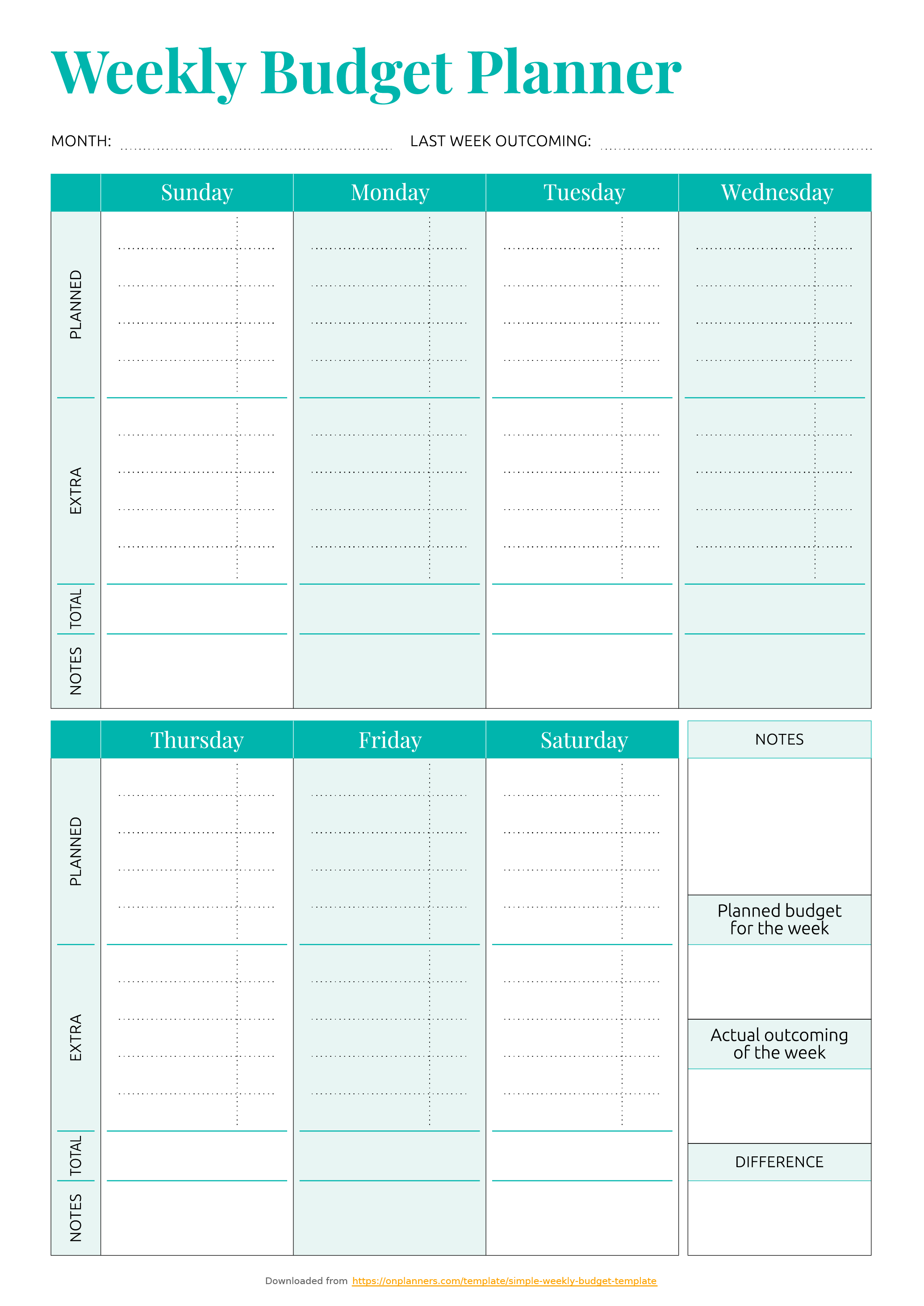 Free Printable Bi Weekly Budget Sheets Newelsat