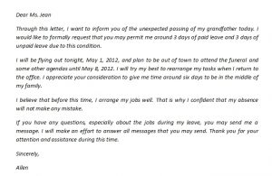 Bereavement Leave Letter to Get Permission | Template Creator