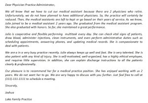 Medical Assistant Recommendation Letter and Its Sample | Template Creator