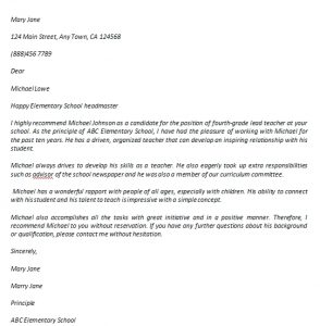 Teacher recommendation letter and its easy sample | Template Creator